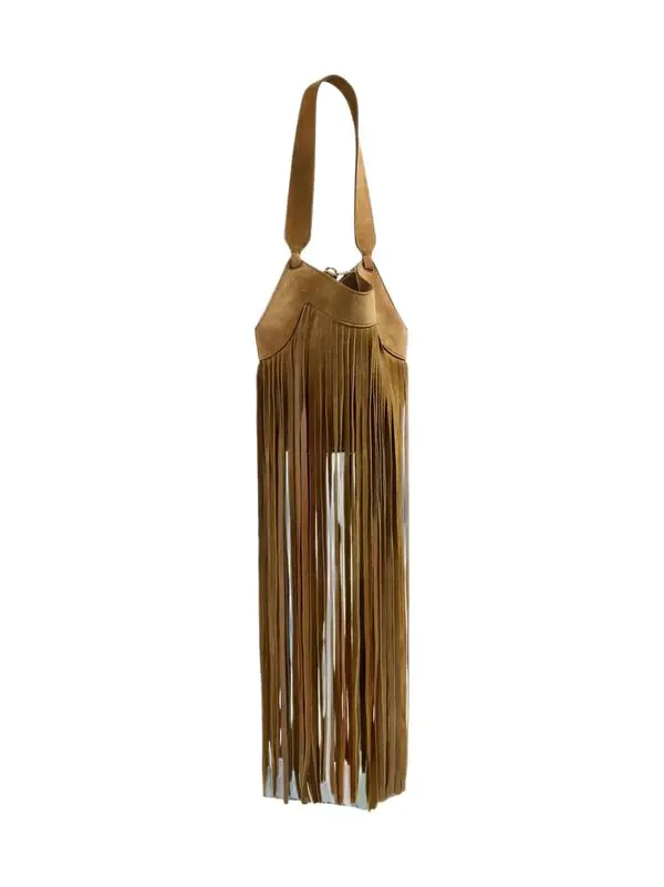 Khaite Lotus Fringe Shoulder Bag - Brown