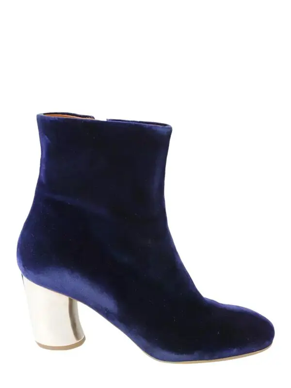 Proenza Schouler Velvet Block-heel Ankle Boots - Blue