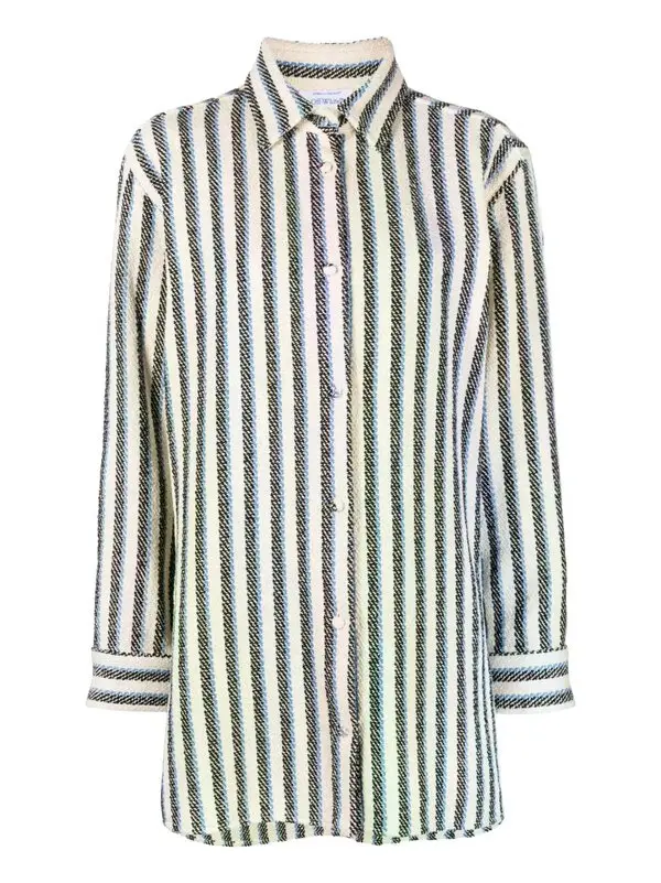 Off-White Arrows-embroidered Woven Shirt - Neutrals
