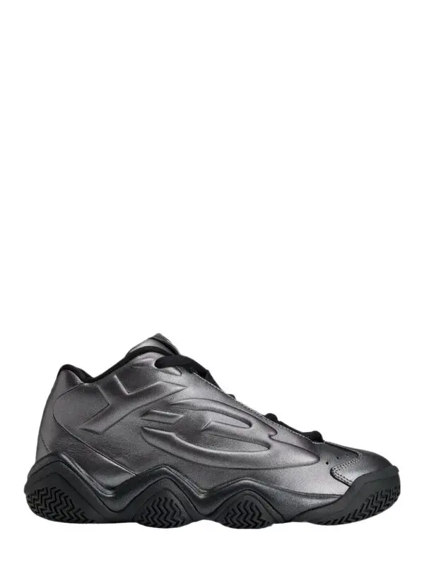 Y3 Megaball Sculptural Leather Sneakers - Silver