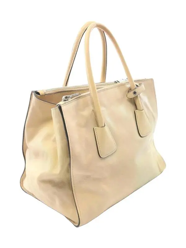 Prada 2000s Triangle Logo 2-way Tote Bag - Neutrals
