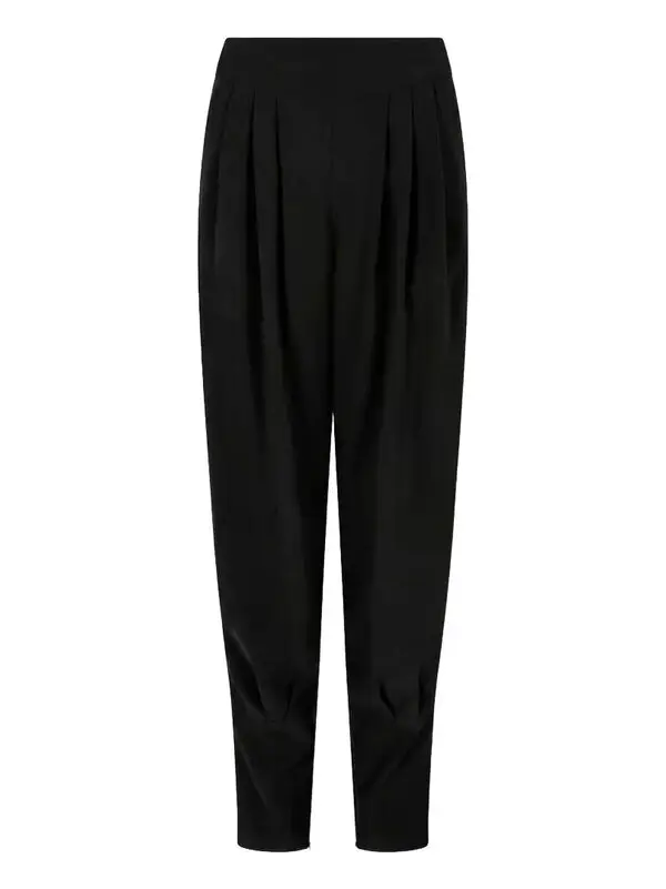 Giorgio Armani Pleated Tapered Trousers - Black