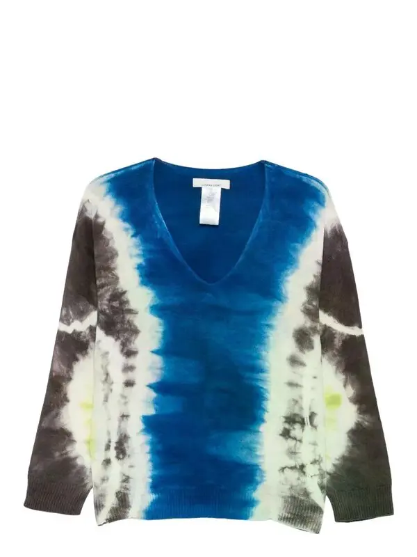 Liviana Conti Tie-dye V-neck Sweater - Blue