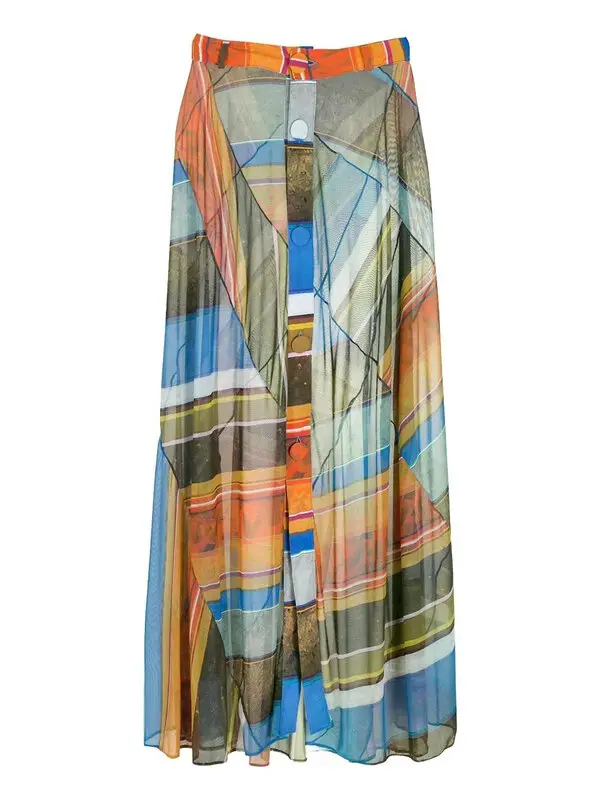 AMIR SLAMA Silk Long Skirt - Multicolour