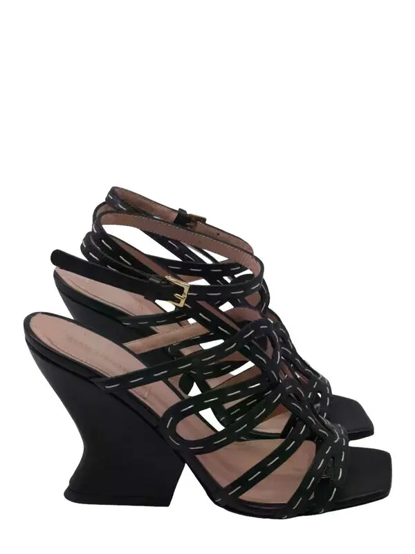 Alberta Ferretti Caged Strap Sandals - Black