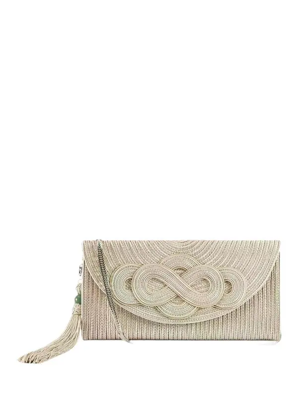 Shanghai Tang Braided Knot Clutch Bag - Neutrals