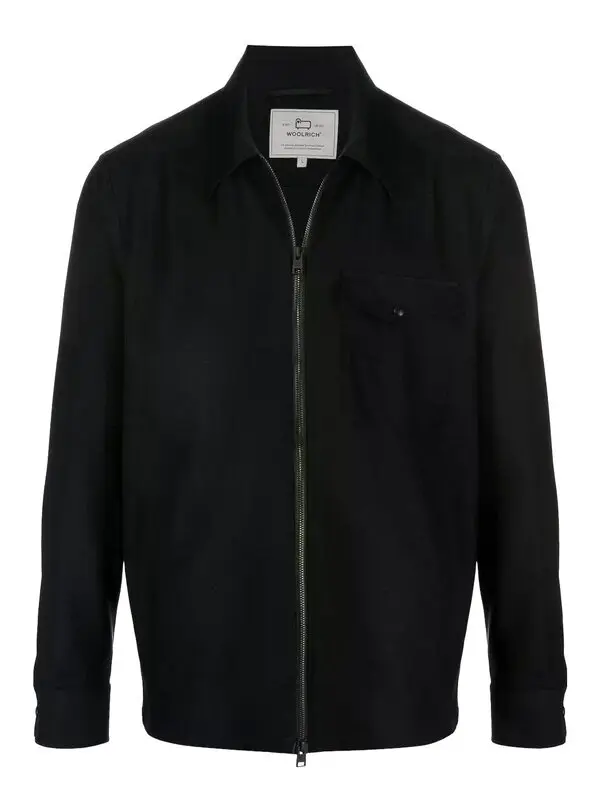 Woolrich Virgin Wool Shirt Jacket - Blue