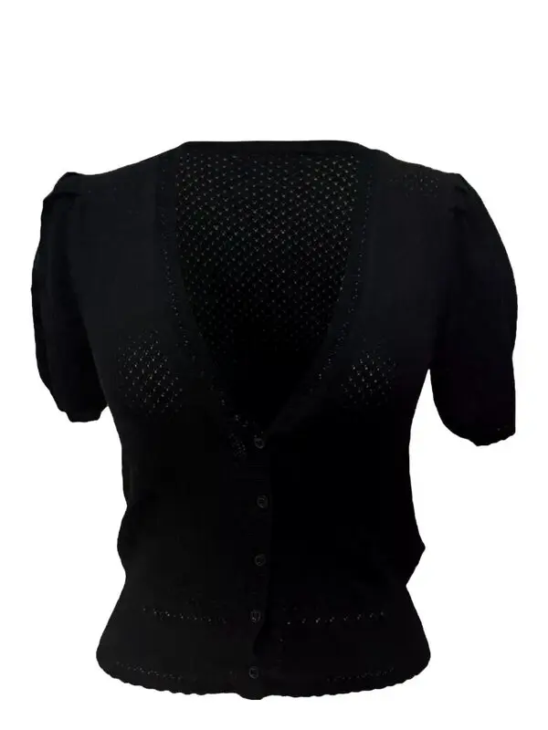DÔEN Knitted Short-sleeve Cardigan - Black