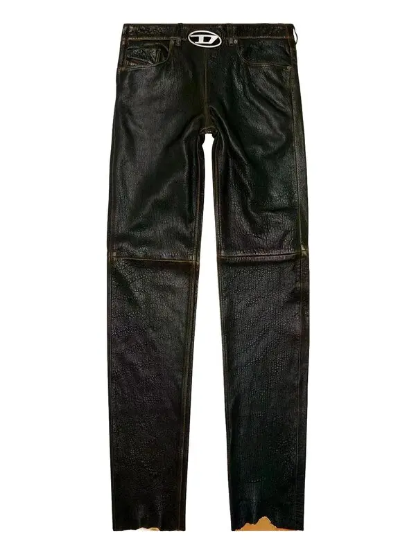 DIESEL® P-kooman Leather Trousers - Black