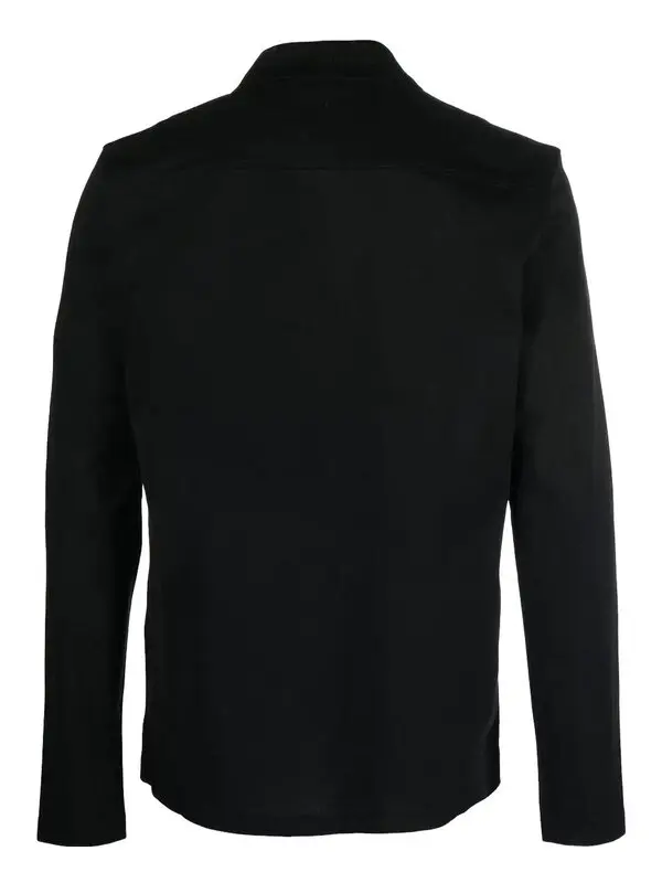 DIESEL® Logo Embroidered Long-sleeve Polo Shirt - Black