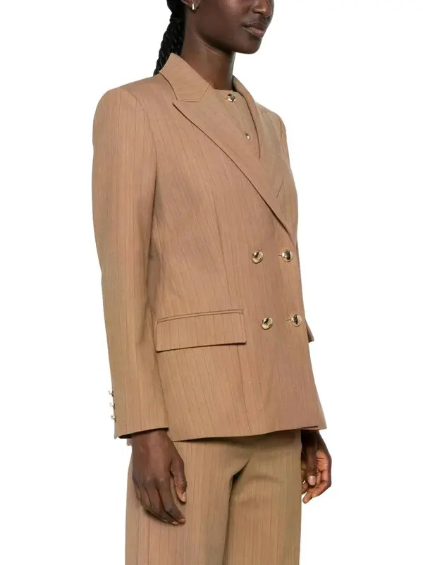 Maje Pinstripe Double-breasted Blazer - Neutrals
