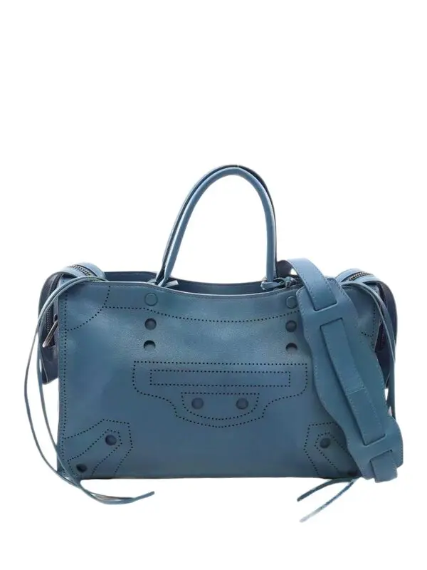 Balenciaga 2010s Blackout City Handbag - Blue