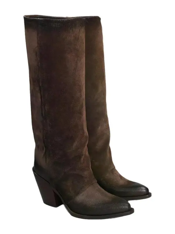 METISSE Texan Knee-high Suede Boots - Brown