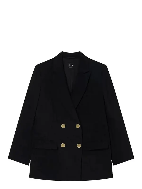 Armani Exchange Double-breasted Crepe Blazer - Black