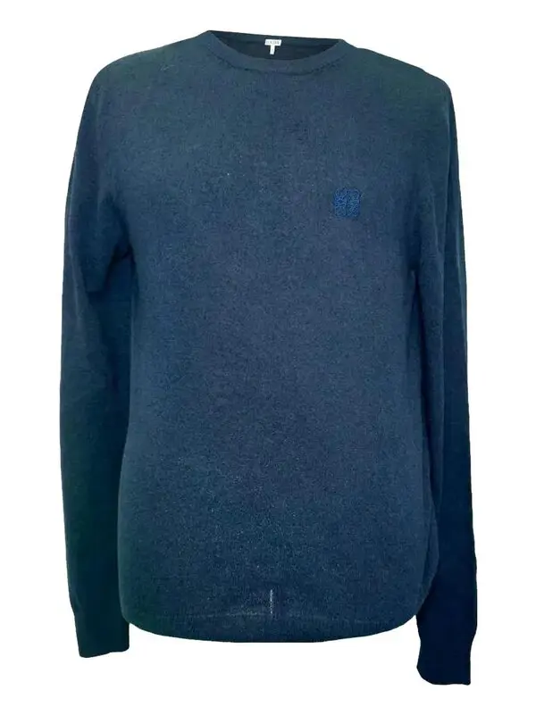 Loewe Anagram Embroidered Crew Neck Sweater - Blue