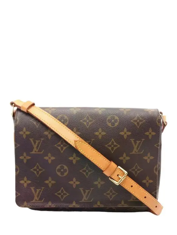 LOUIS VUITTON 2001 Monogram Musette Tango Shoulder Bag - Brown
