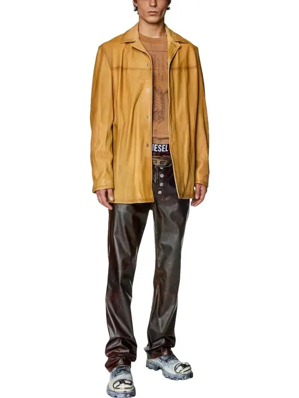 DIESEL® L-nico Leather Jacket - Neutrals