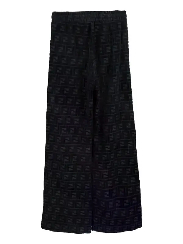 Fendi Ff Monogram Velvet Trousers - Black
