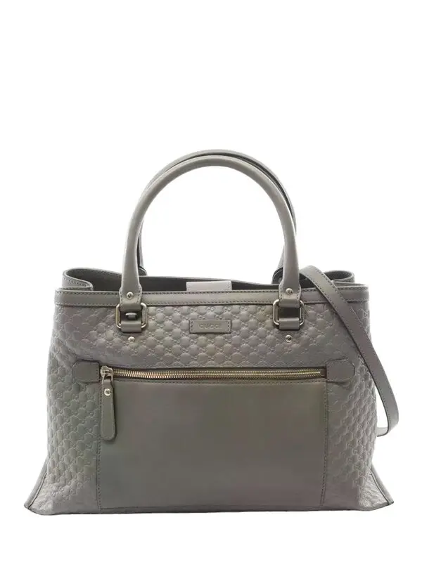 Gucci 2000s Micro Leather Tote Bag - Grey