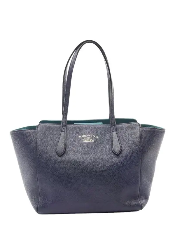 Gucci 2000s Swing Leather Tote Bag - Blue