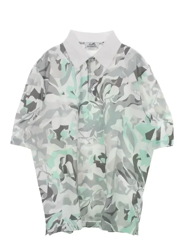 Hermès 2010s Puzzle Vegetal Polo Shirt - Grey