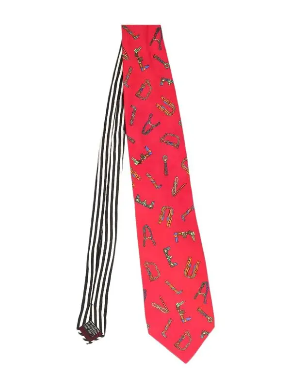 Versace Graphic-print Tie - Red
