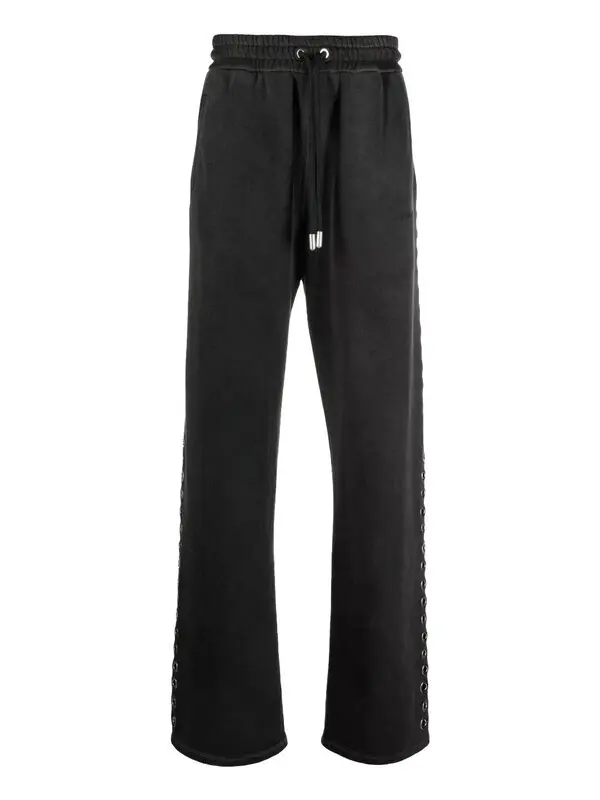 Off-White Eyelet-embellished Track Pants - Black