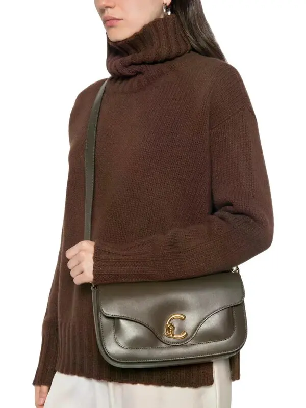 COCCINELLE Logo-plaque Leather Shoulder Bag - Green