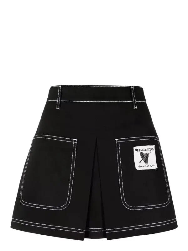 Red Valentino Logo-patch Skort - Black