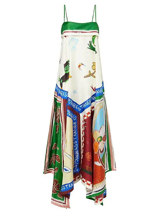 ALEMAIS Tangible Love Silk Midi Dress - Multi