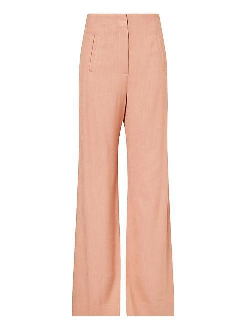 Veronica Beard Jude Wide-leg Woven Trousers - Chai