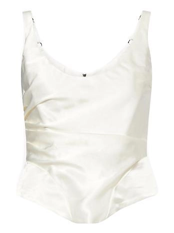 Anna October Florance Pleated Satin Corset - Ivory