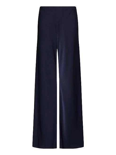 Veronica Beard Braddock Wide-leg Satin Trousers - Navy
