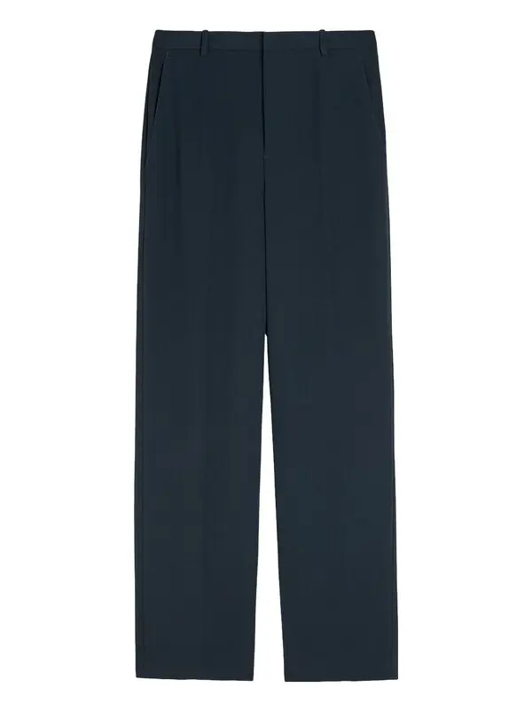 Vince Relaxed Straight-leg Crepe Trousers - Navy