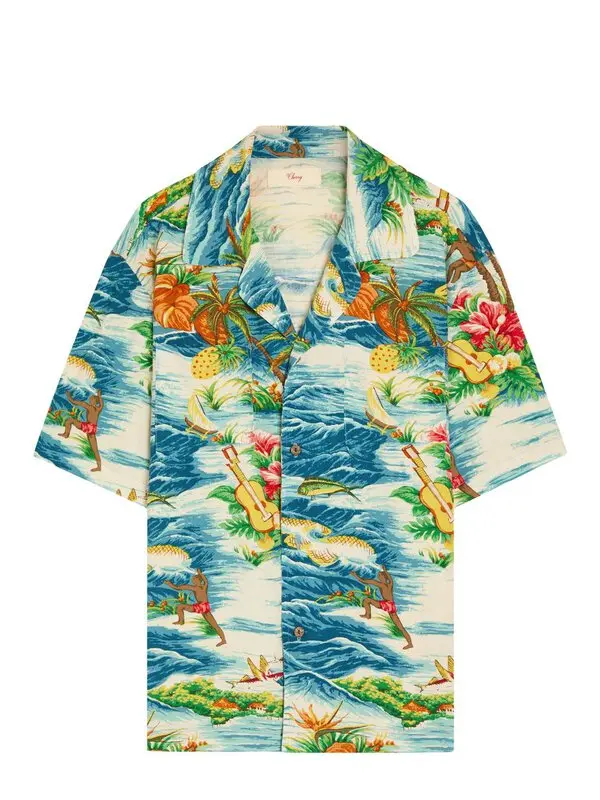 CHERRY LOS ANGELES Hawaiian Vacation Printed Rayon Poplin Shirt - Multicoloured 1