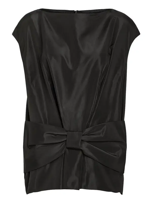 Simone Rocha Bow-appliqué Taffeta Top - Black