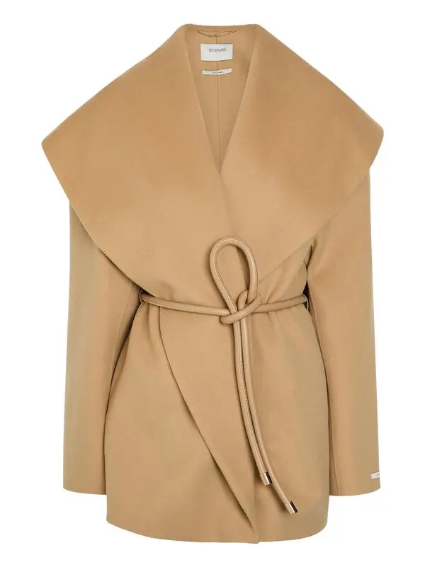 Sportmax Belted Wool Coat - Camel