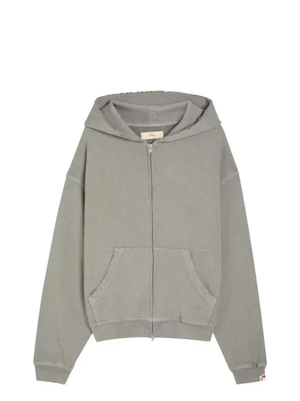 CHERRY LOS ANGELES Distressed Hooded Cotton Sweatshirt - Grey