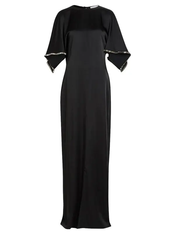Stella McCartney Embellished Satin-crepe Maxi Dress - Black