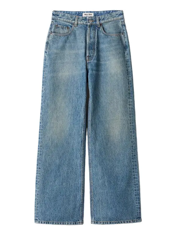 Miu Miu Five-pocket Washed Denim Jeans - Navy