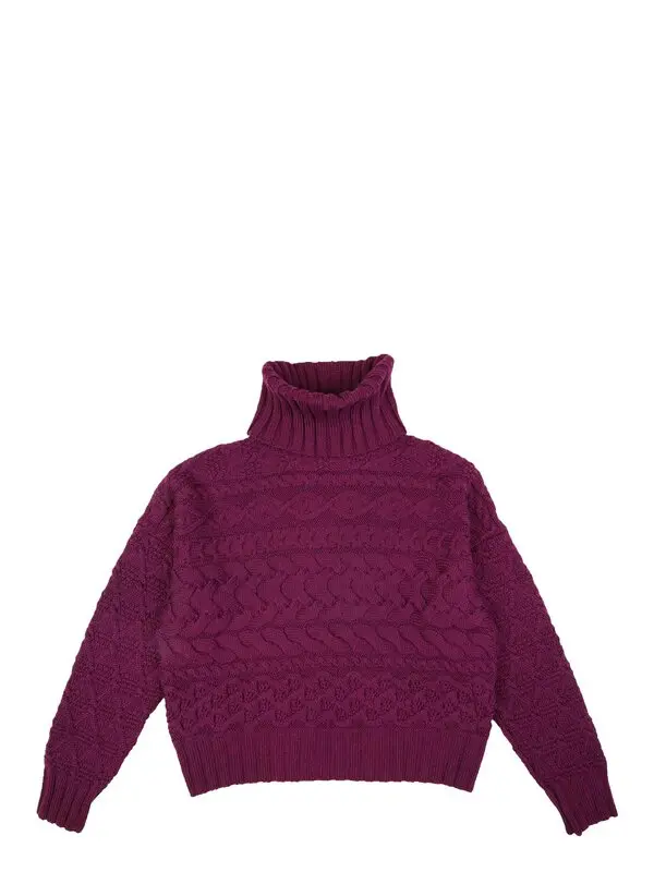GIGI KNITWEAR Cable Sweater In Burgundy - Red