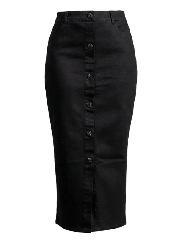 ESTHER SAADIA Diamond Stretch Denim Skirt - Black