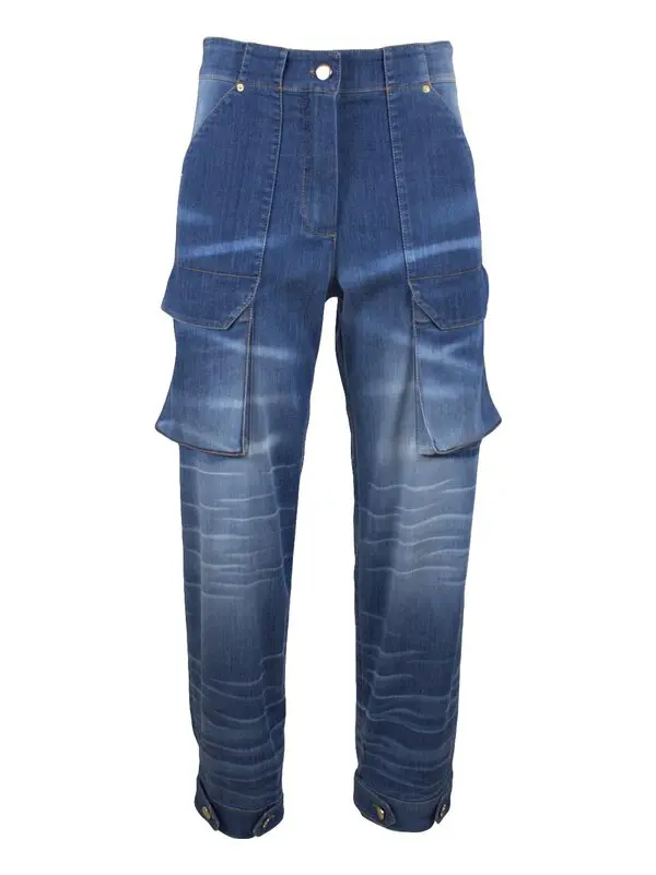LALIPOP DESIGN Straight-leg Cargo Jeans - Blue