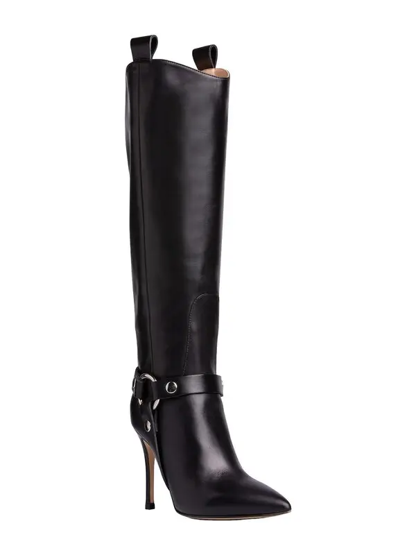 BEAUTIISOLES BY ROBYN SHREIBER Phoebe Leather High Heel Comfortable Tall Boot Sexy Elegant For Valentine - Black