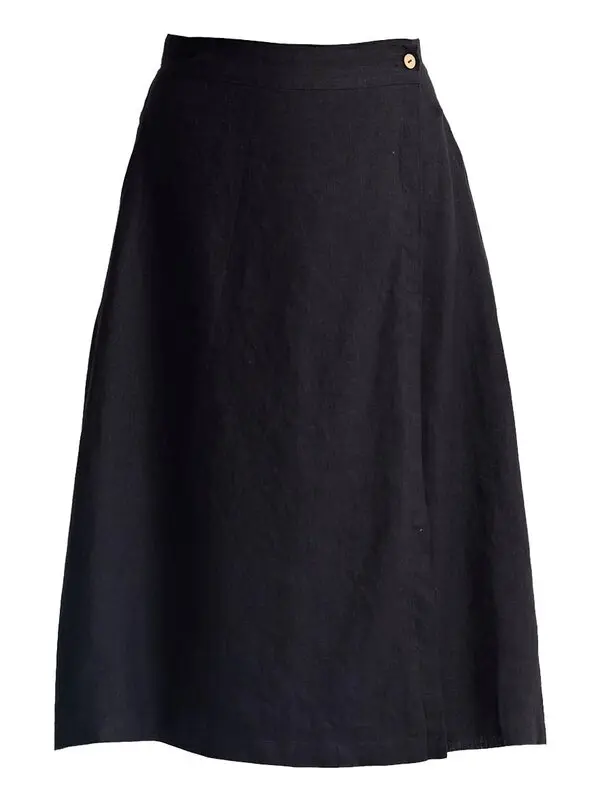 REISTOR Overlap Midi Skirt - Black