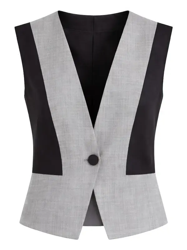 LUMINA ELIGMA V Button Vest Gray - Black