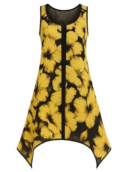 CONQUISTA Sleeveless Double Layer Dress - Black