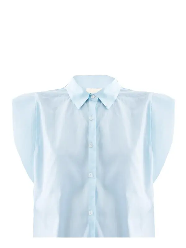 REISTOR The Perfect Summer Button Down In Cotton - Blue