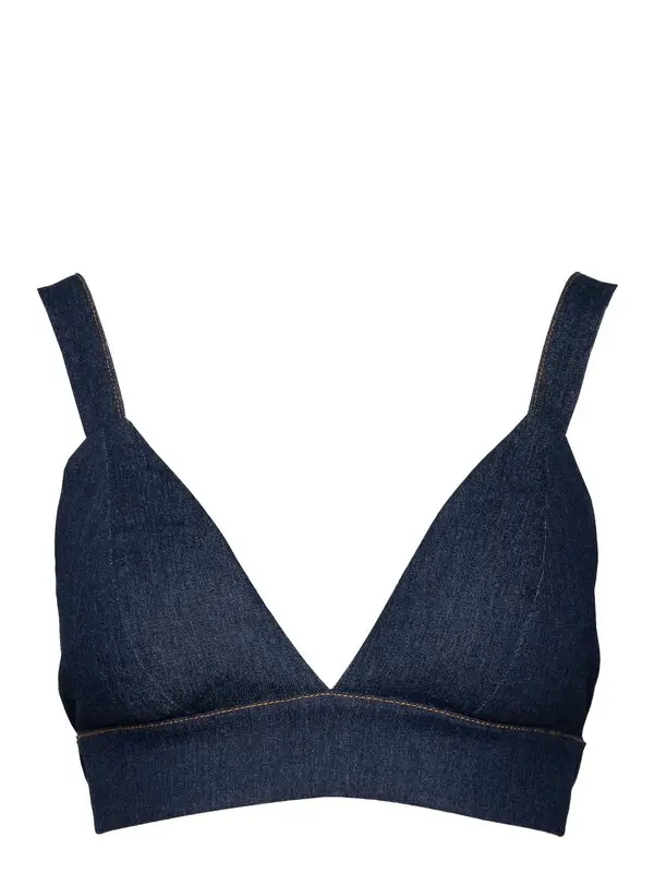 OFUURE Denim Bra Top With Adjustable Straps - Blue