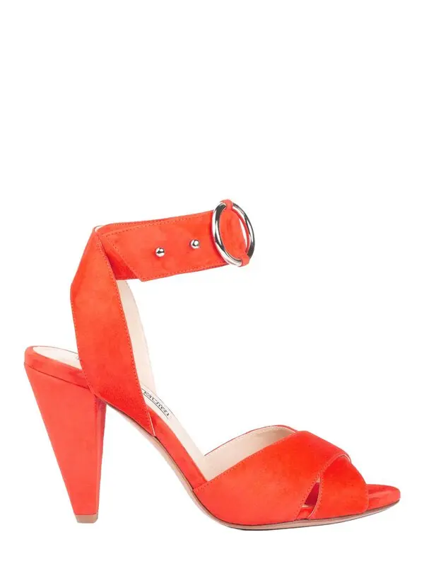 ROSAMUND MUIR LONDON Montana Coral Suede High Heel Sandals - Red